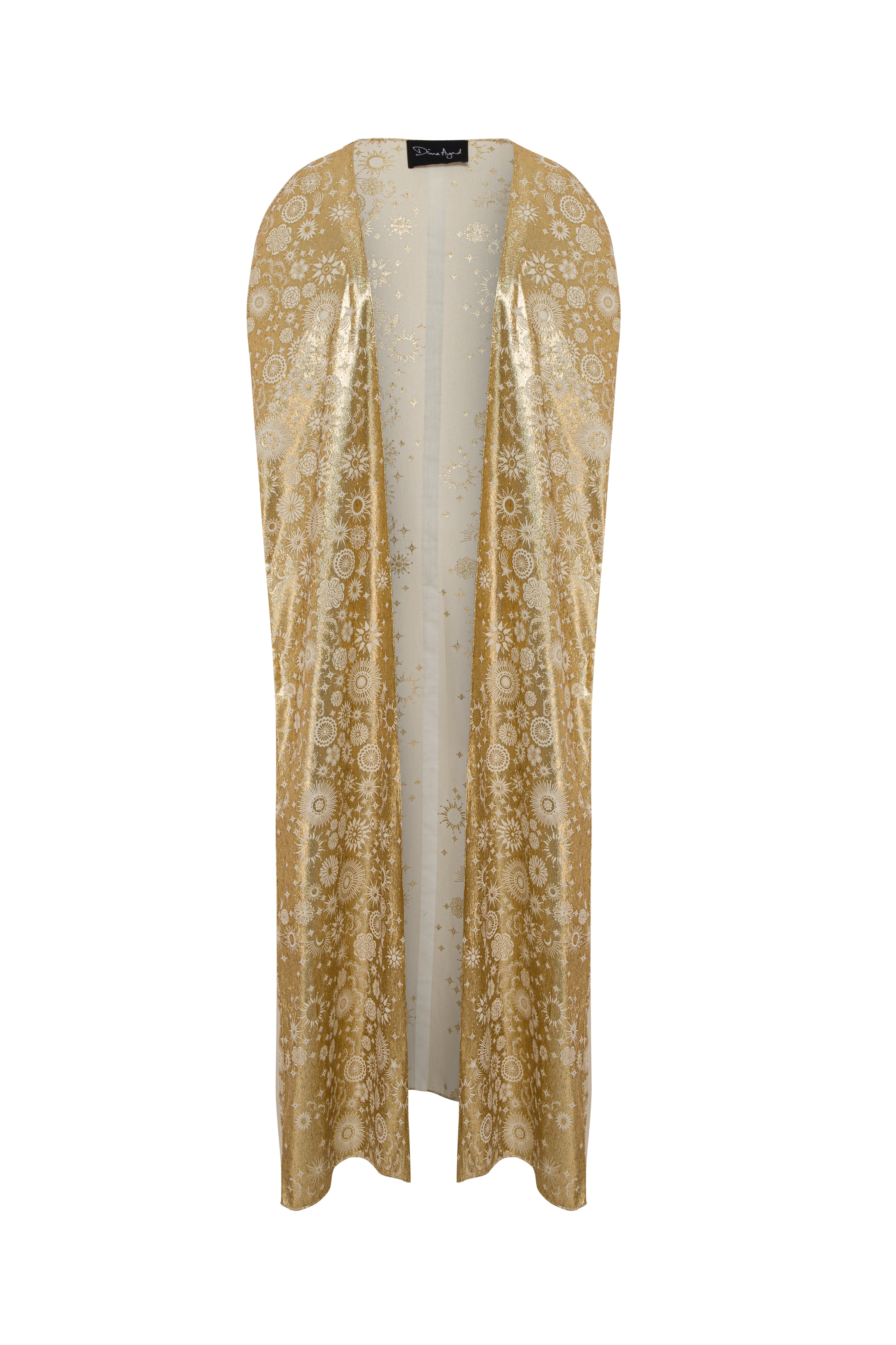 Pleated Metallic Full Cape and Dress Set – Dima Ayad